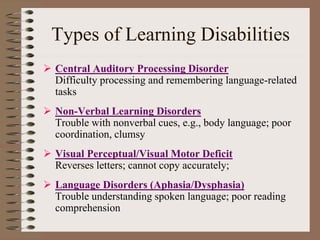 learning disability | PPTX | Brain and Nervous System Disorders ...