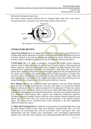 SELECTION OF THE DISC BRAKE MATERIAL USING PIN ON DISC APPARATUS | PDF