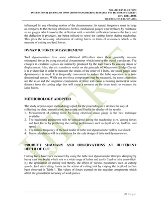 ANALYSIS OF CUTTING FORCES OF THE LATHE TOOL DYNAMOMETER | PDF