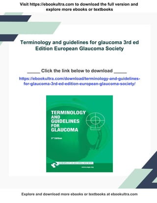 Terminology and guidelines for glaucoma 3rd ed Edition European Glaucoma Society | PDF