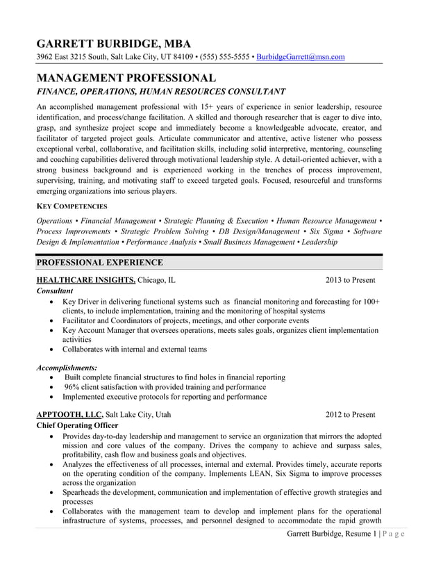 Executive Resume Sample | PDF