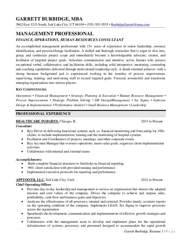 Functional Executive Resume
