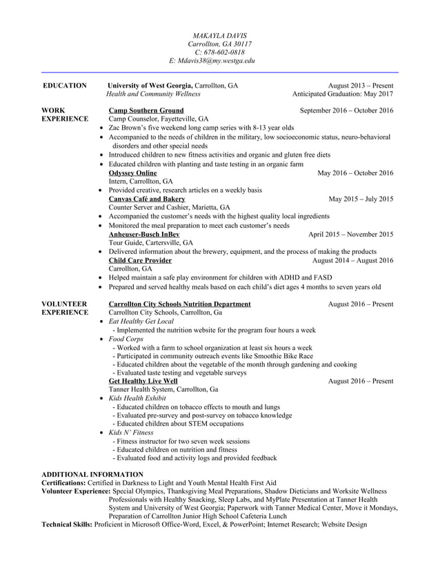 Makayla Davis' Resume | PDF