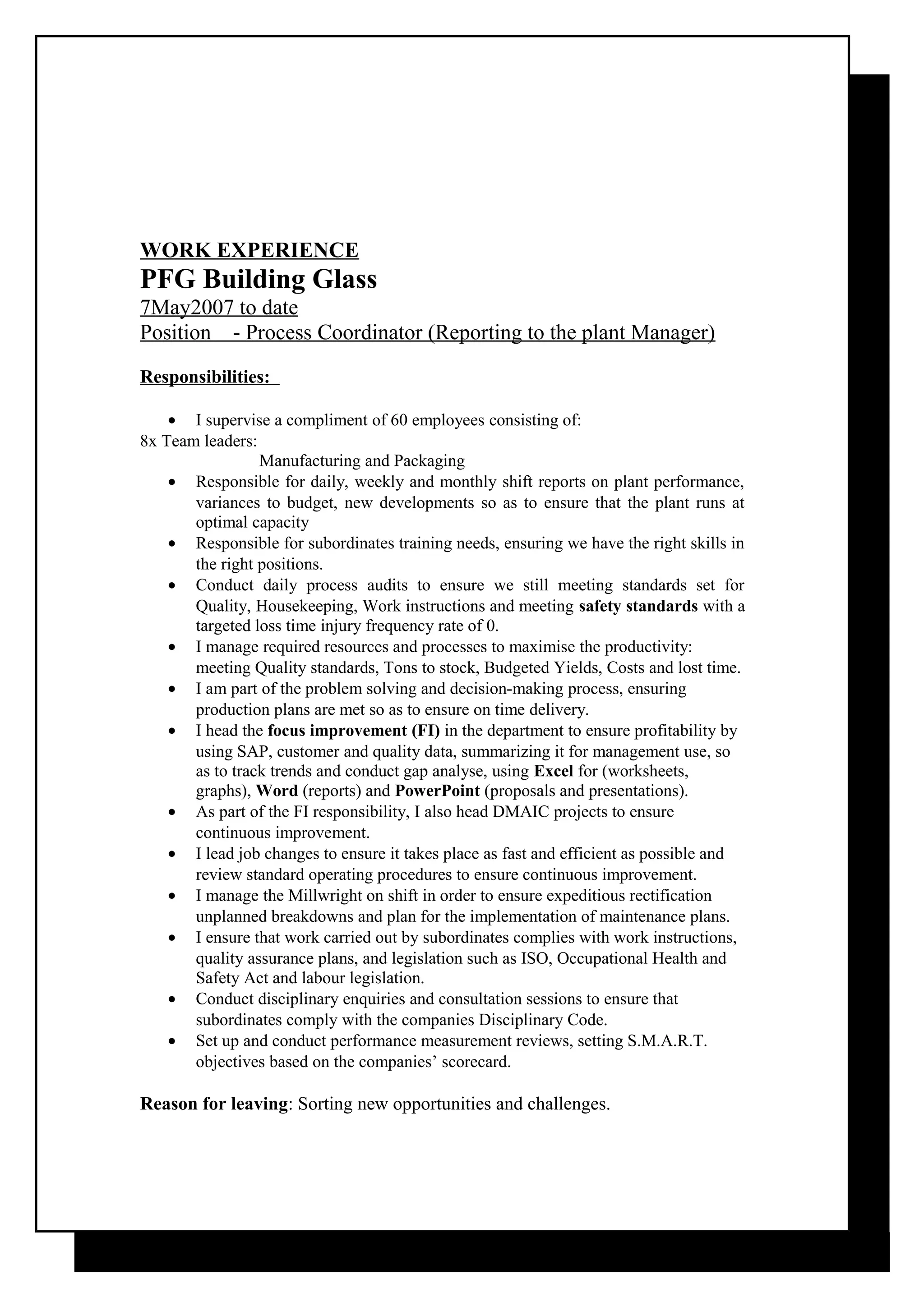 Richard Morris CV | DOC