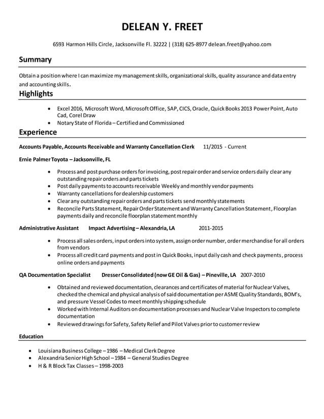 DD Resume | DOCX