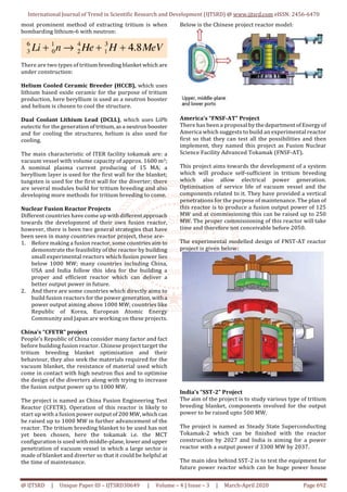 Nuclear Fusion Reactor – A Review Study | PDF