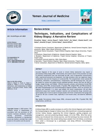 Techniques, Indications, and Complications of Kidney Biopsy: A ...