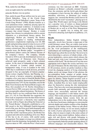 Postcolonial Perspectives in the Booker Winning Indian Novels | PDF