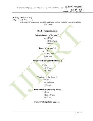 DESIGN AND ANALYSIS OF NEW COUPLING SYSTEM IN INJECTION MOLDING MACHINE ...