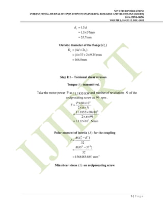 DESIGN AND ANALYSIS OF NEW COUPLING SYSTEM IN INJECTION MOLDING MACHINE ...