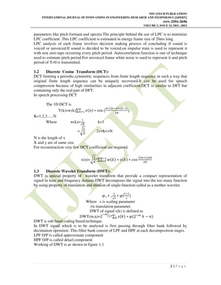 SPEECH COMPRESSION TECHNIQUES: A REVIEW | PDF
