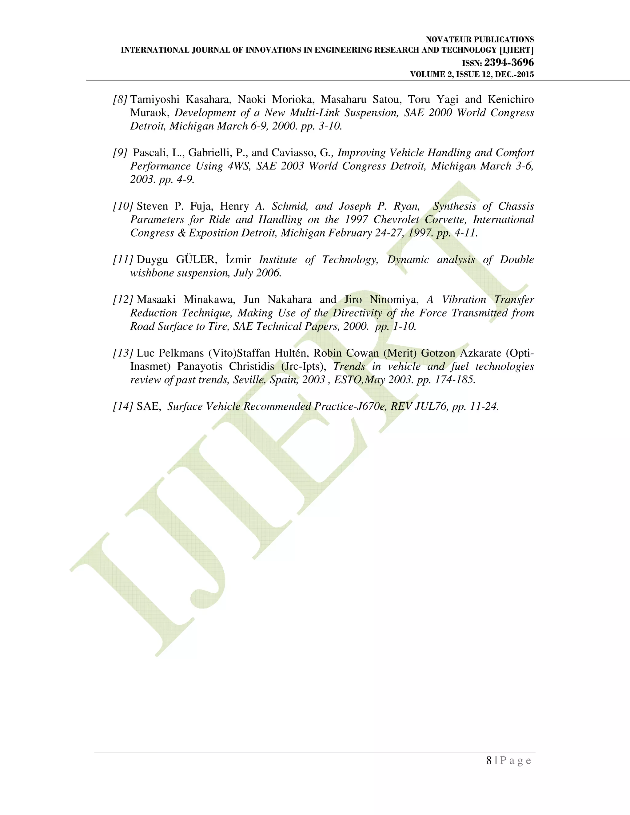 LOW PROFILE TIRE IMPACT ON DOUBLE WISHBONE SUSPENSION | PDF