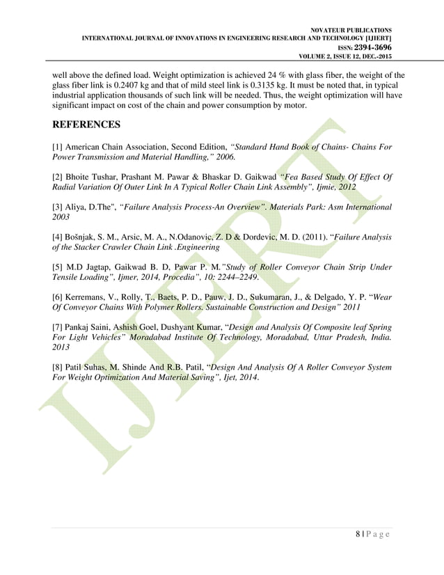 DESIGN & DEVELOPMENT OF CONVEYOR CHAIN OUTER LINK BY USING COMPOSITE MATERIAL | PDF