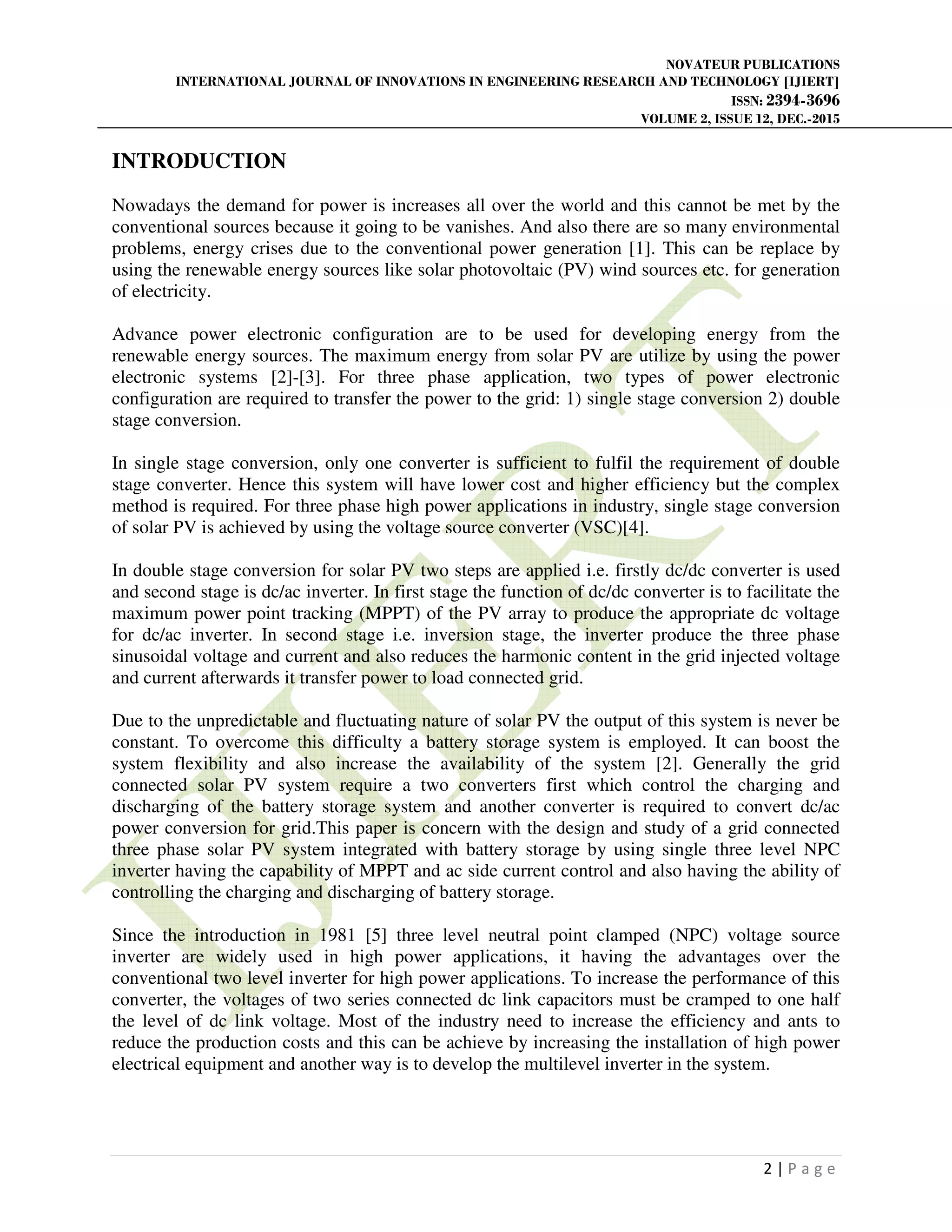 A Review On Evaluation Of Pv Models Based On An Integration Using A New Configuration Of A Three