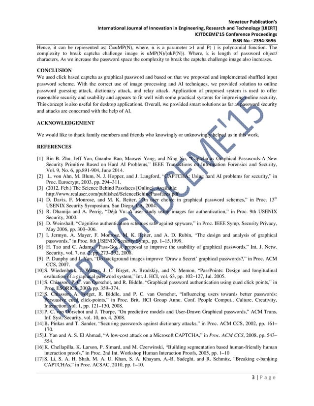 Shuffled Input Graphical Password Authentication Schemes Built On Captcha Technology Pdf