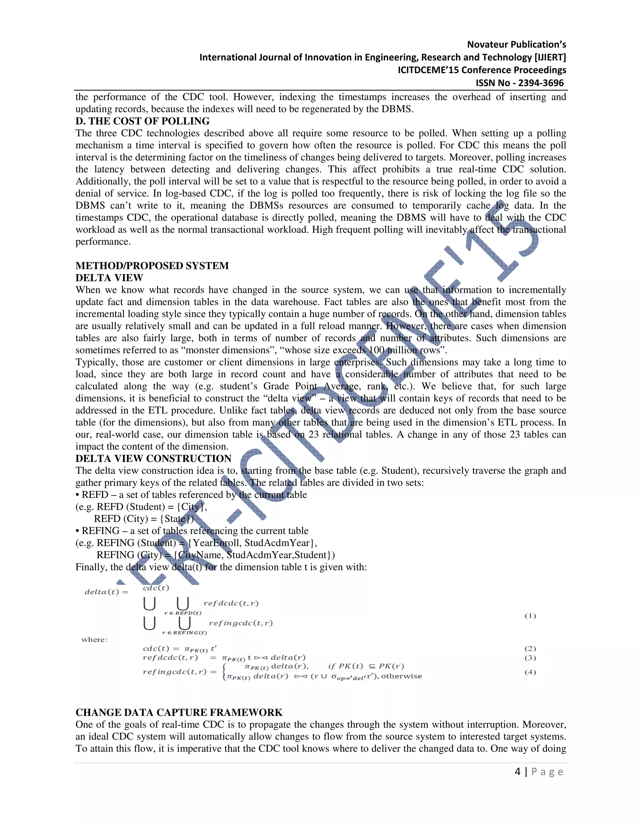 REAL-TIME CHANGE DATA CAPTURE USING STAGING TABLES AND DELTA VIEW GENERATION FOR INCREMENTAL ...