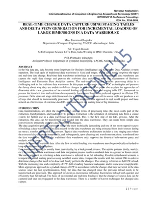 REAL-TIME CHANGE DATA CAPTURE USING STAGING TABLES AND DELTA VIEW GENERATION FOR INCREMENTAL ...