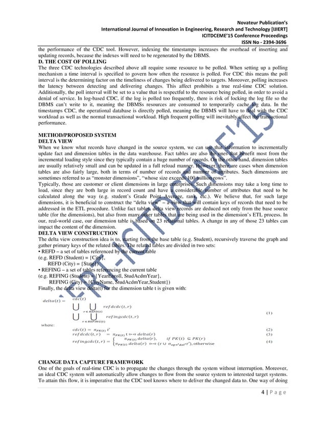 REAL-TIME CHANGE DATA CAPTURE USING STAGING TABLES AND DELTA VIEW GENERATION FOR INCREMENTAL ...