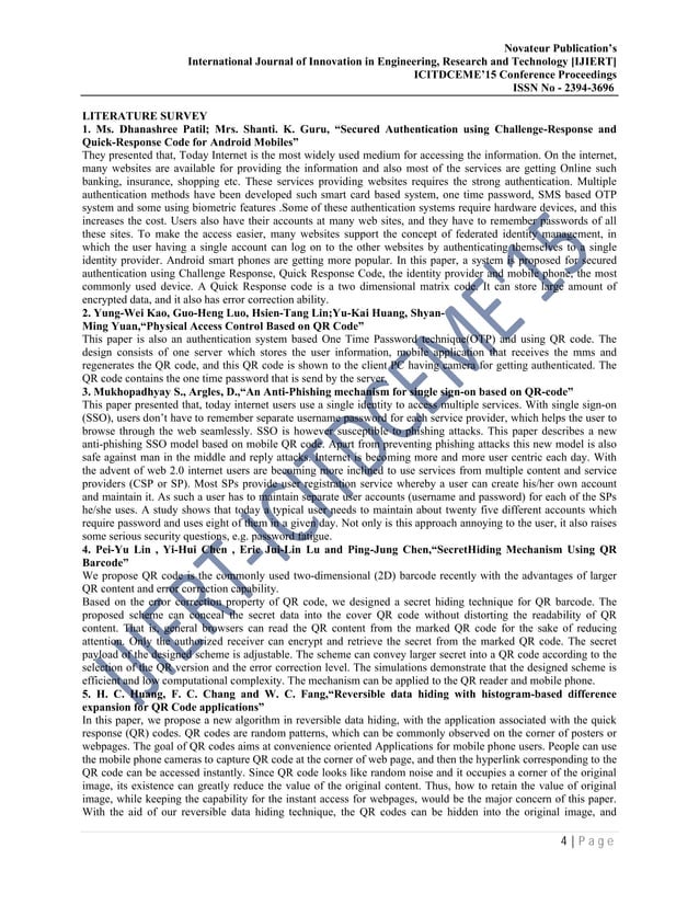 A MOBILE BASED ANTI-PHISHING AUTHENTICATION SCHEME USING CHALLENGE-RESPONSE AND QUICK RESPONSE ...