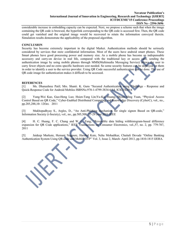 A MOBILE BASED ANTI-PHISHING AUTHENTICATION SCHEME USING CHALLENGE-RESPONSE AND QUICK RESPONSE ...