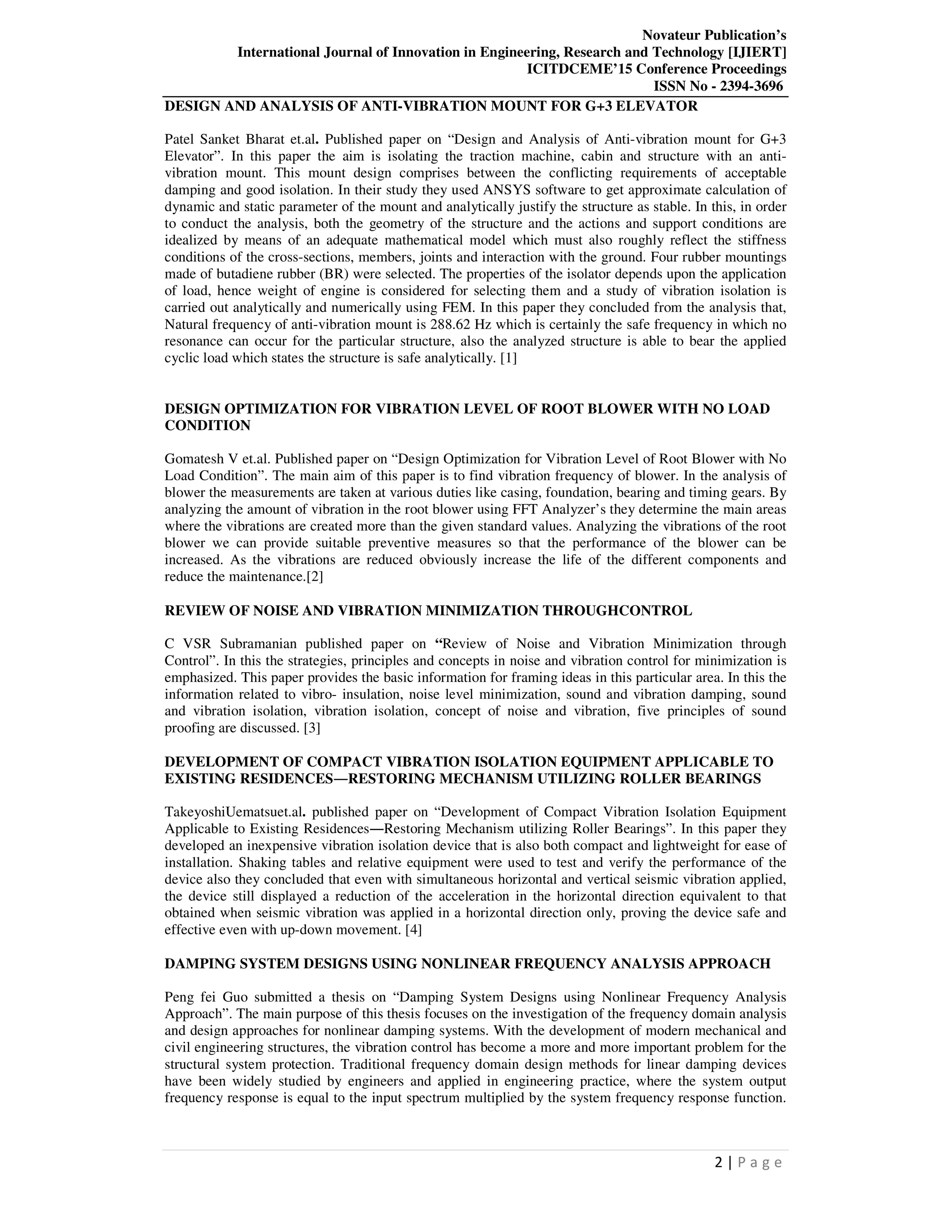 Vibration Level Optimization Of Lathe Machine By Considering Nonlinearities In Vibration Pad An