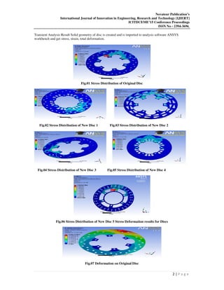 ADVANCED TRANSIENT THERMAL AND STRUCTURAL ANALYSIS OF DISC BRAKE BY ...