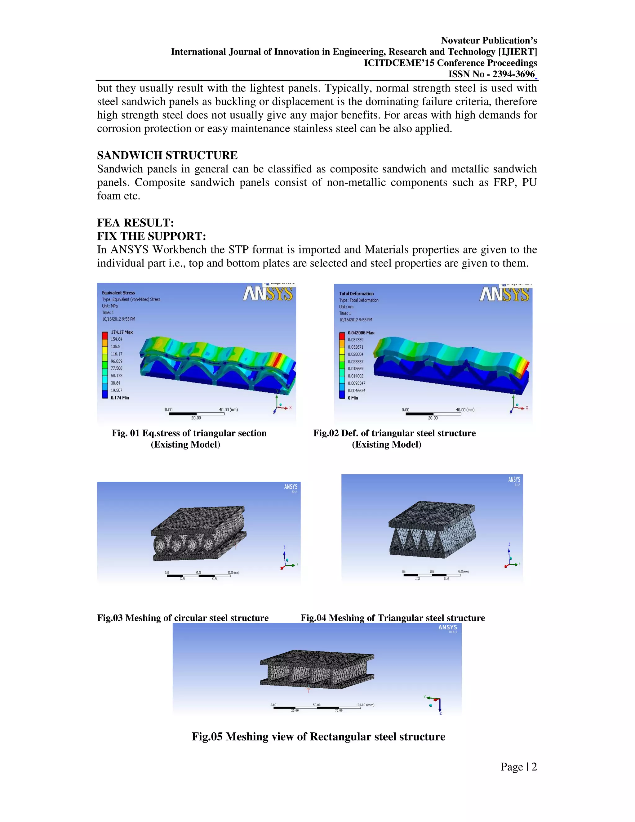 MODIFICATION AND OPTIMIZATION IN STEEL SANDWICH PANELS USING ANSYS ...