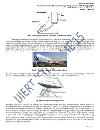 STUDY OF SOLAR THERMAL CAVITY RECEIVER FOR PARABOLIC CONCENTRATING ...