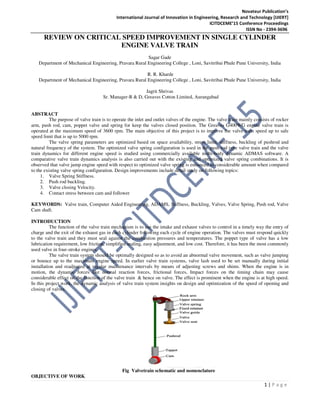 REVIEW ON CRITICAL SPEED IMPROVEMENT IN SINGLE CYLINDER ENGINE VALVE ...