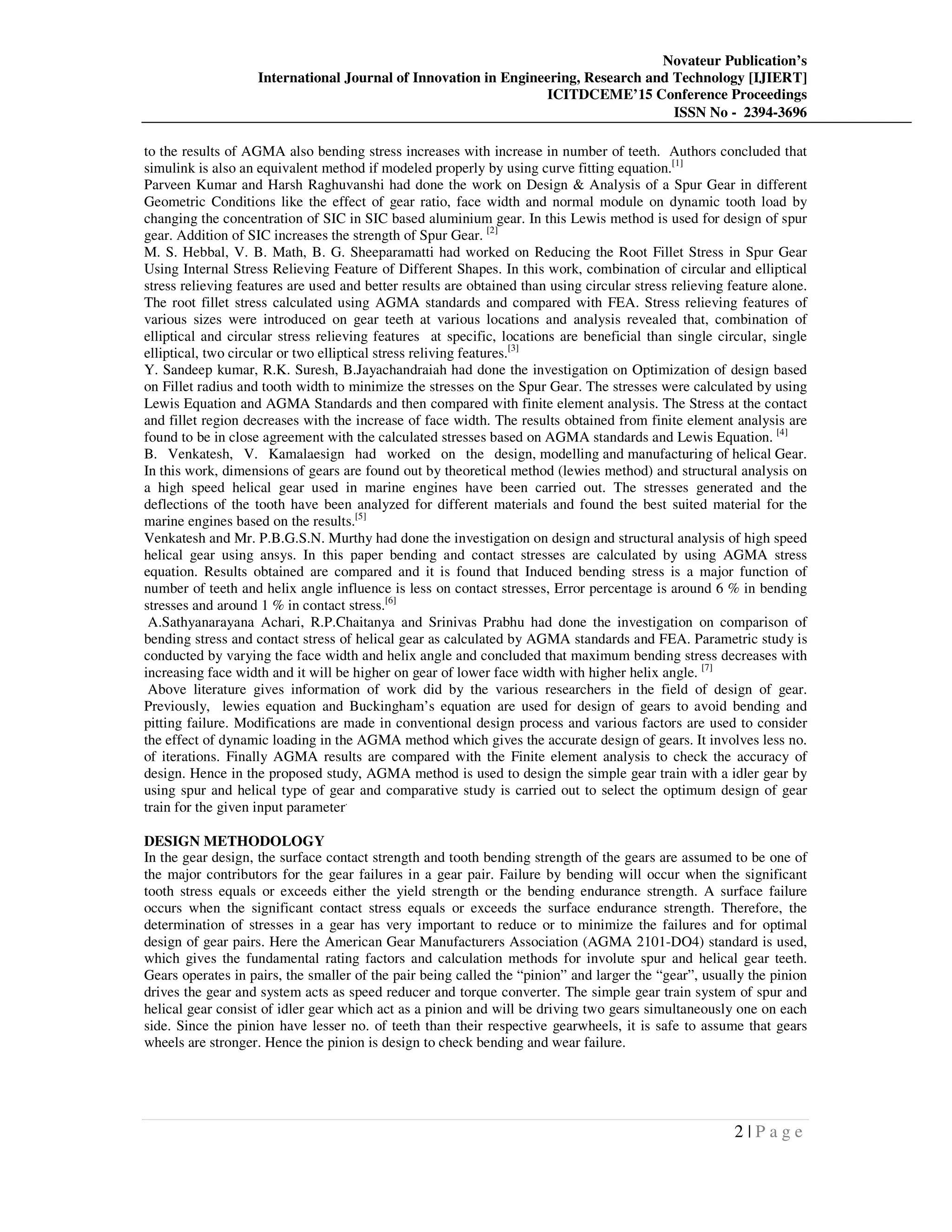 A COMPARATIVE STUDY OF DESIGN OF SIMPLE SPUR GEAR TRAIN AND HELICAL ...