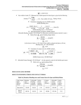 A COMPARATIVE STUDY OF DESIGN OF SIMPLE SPUR GEAR TRAIN AND HELICAL ...