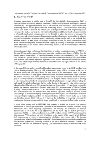 CONTROLLING ADAPTIVE CONTENTION WINDOW TO IMPROVE SAFE MESSAGE RECEIVED RATE IN VANET | PDF ...