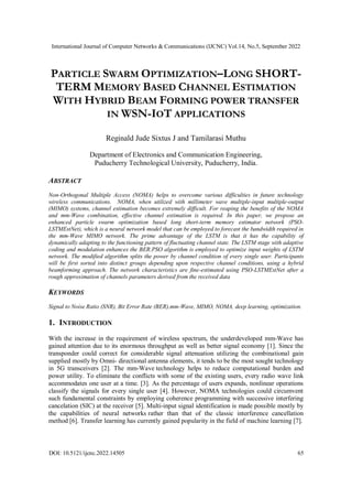 Particle Swarm Optimization–Long Short-Term Memory based Channel Estimation with Hybrid Beam ...