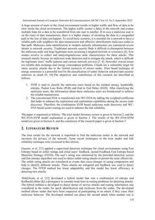 Weighted Coefficient Firefly Optimization Algorithm and Support Vector Machine for Trust Model ...