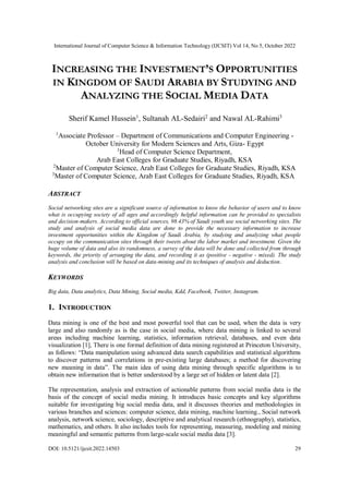 Increasing the Investment’s Opportunities in Kingdom of Saudi Arabia By Studying and Analyzing ...
