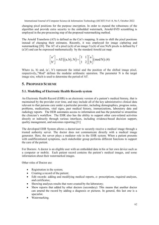 Robust Watermarking Method for Secure Transmission of Medical Images in EHR Systems | PDF