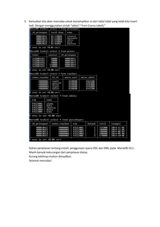 install, DDL, DML maria db 10 1 | PDF