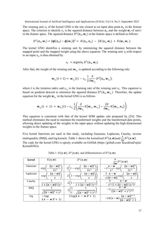 CHARACTERISTICS OF NETWORKS GENERATED BY KERNEL GROWING NEURAL GAS | PDF
