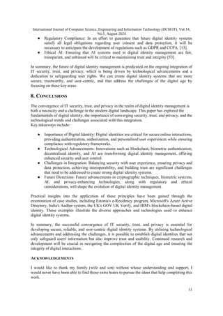 Securing Digital Identities: The Synergy of Information Technology Security, Trust, and Privacy ...