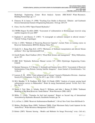 A REVIEW ON RESERVOIR SEDIMENTATION STUDIES USING SATELLITE REMOTE ...