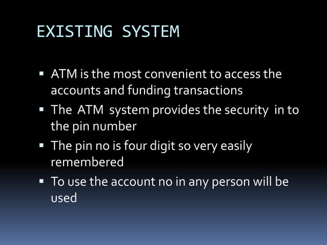 ATM BANKING SYSTEM | PPTX