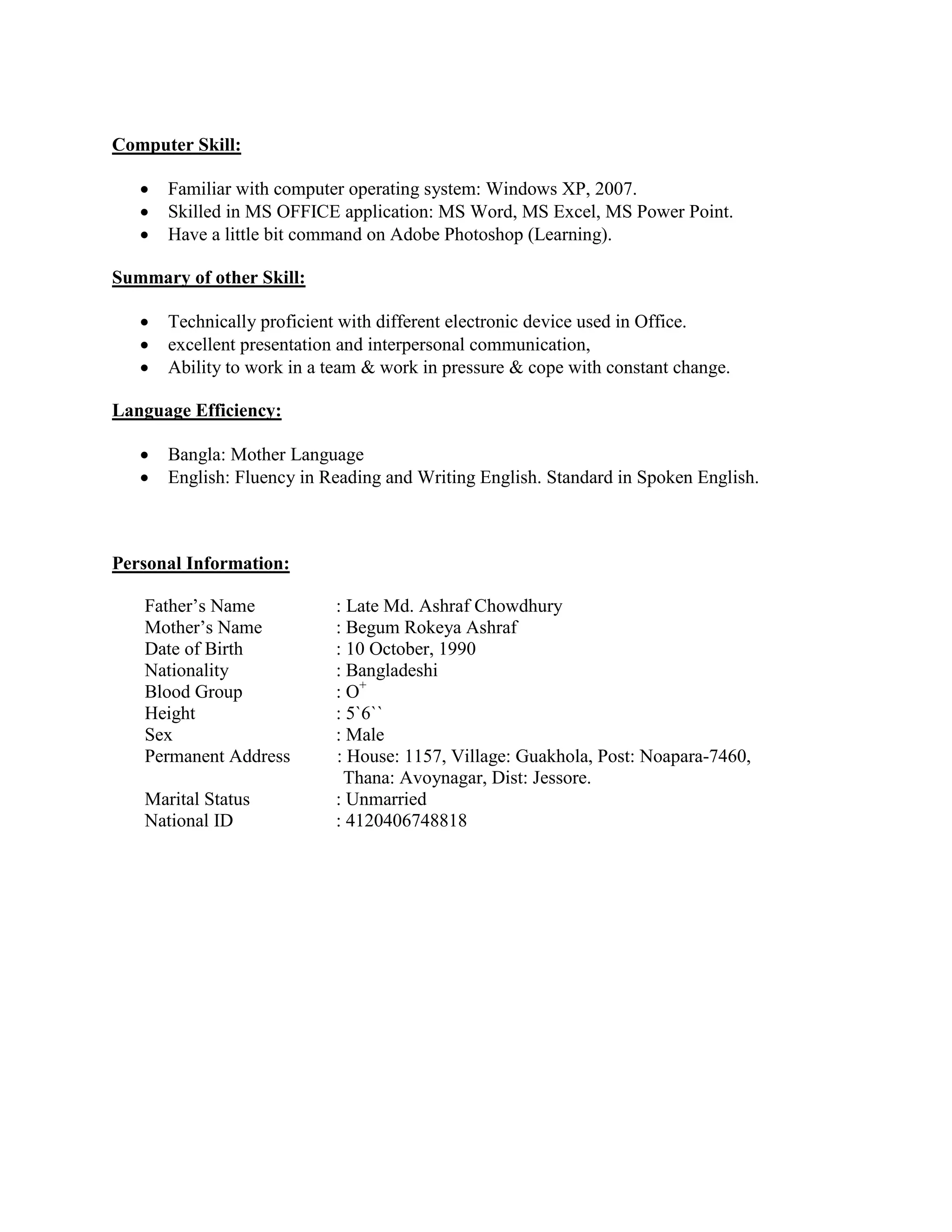 Resume_Rajib Chowdhury..PDF | Biotech and Biomedical Industry | Industries