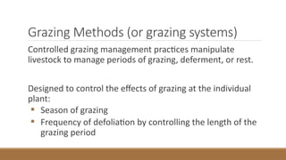 Grazing methods and Plans. Rangeland Management | PPT | Agriculture ...