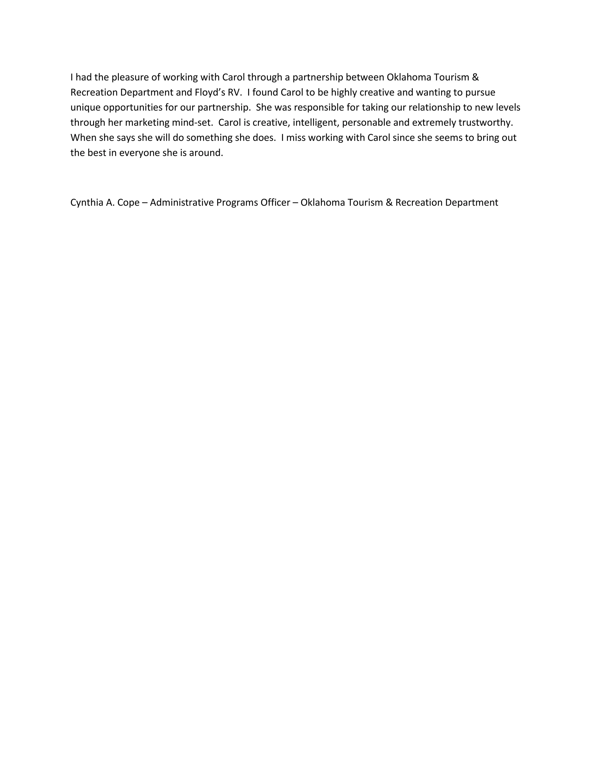 Carol Behrens Recommendation | DOCX