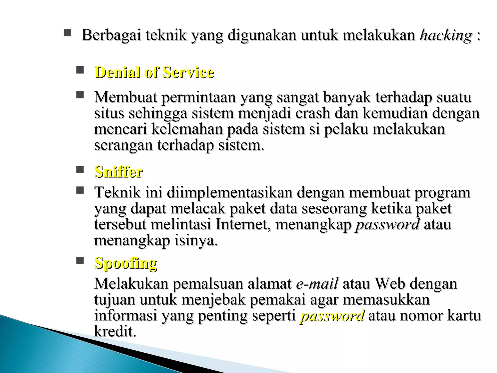 Etika dan Keamanan dalam Sistem Informasi | PPT