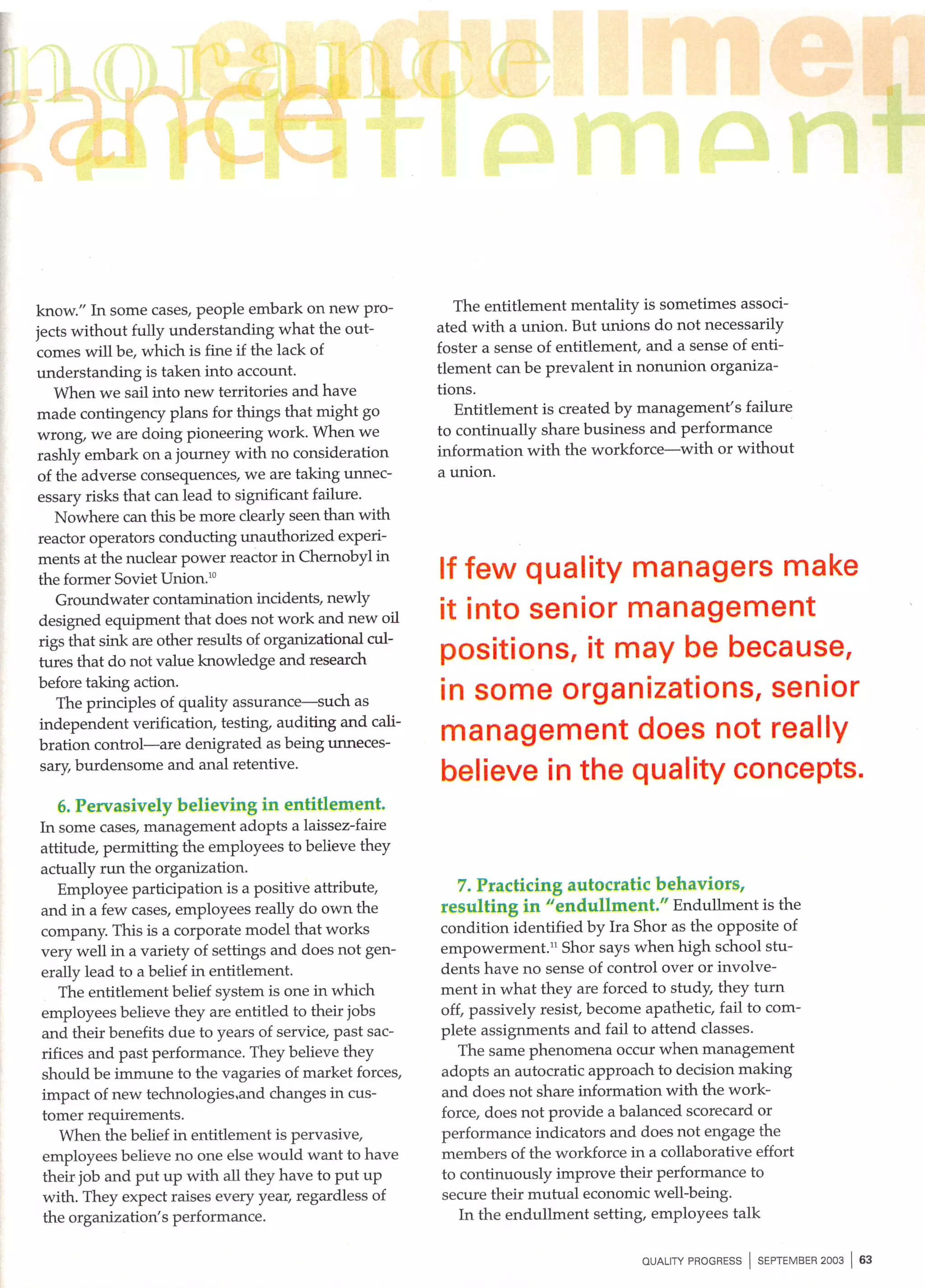 The Seven Deadly Sins of Quality Management Article | PDF