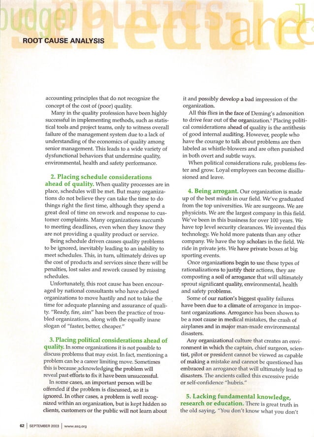 The Seven Deadly Sins of Quality Management Article | PDF