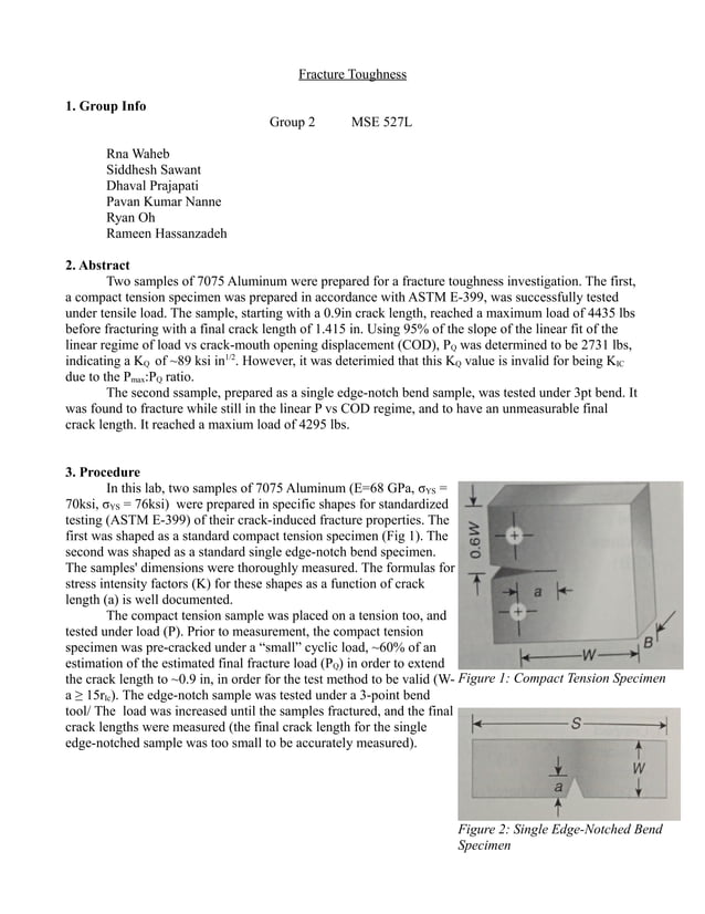 Fracture Toughness Lab | ODT Fracture Toughness Lab | ODT