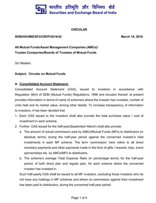 Circular on Mutual Funds | PDF