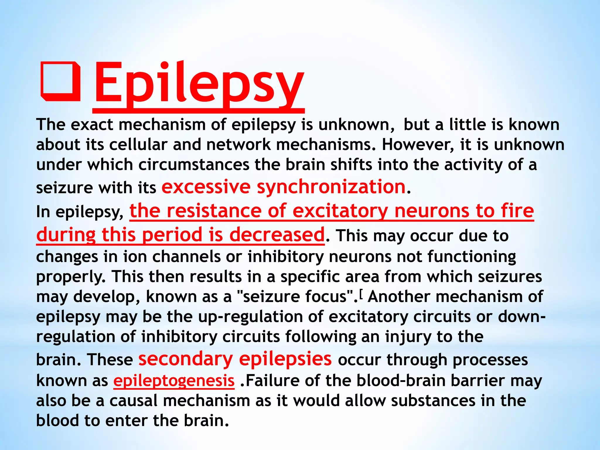 Epilepsy-Epidemiology,Signs and symptoms,Triggers,Seizures types,Causes ...